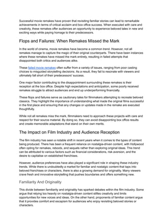 Are remakes of classic movies a good or bad thing | PDF