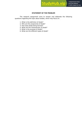 A Research Assignment On Diode | PDF