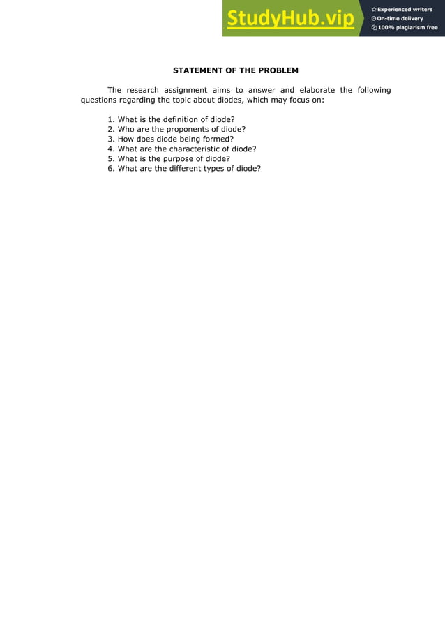 A Research Assignment On Diode | PDF | Consumer Electronics | Technology & Computing