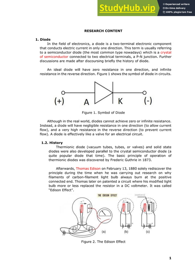 A Research Assignment On Diode | PDF | Consumer Electronics | Technology & Computing