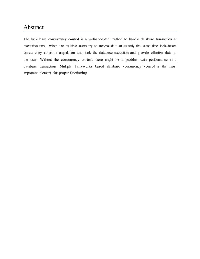 Locking Base Concurrency Control Docx