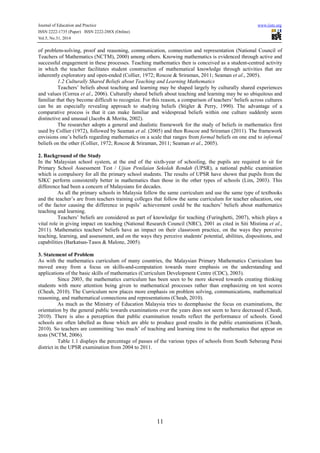 A research on teachers’ beliefs about mathematics teaching and learning ...