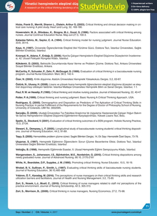 A Research On The Critical Thinking Tendency Of Nurse Managers | PDF