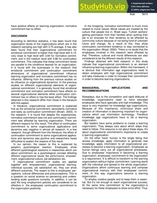 A Research On The Relation Between Organizational Commitment And ...