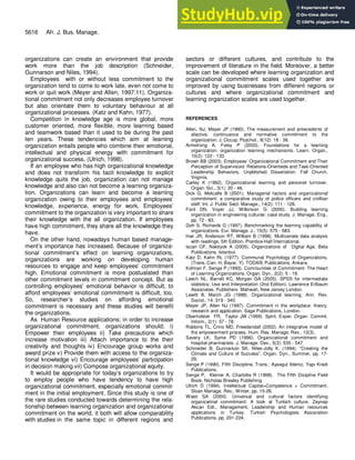 A Research On The Relation Between Organizational Commitment And Learning Organization | PDF