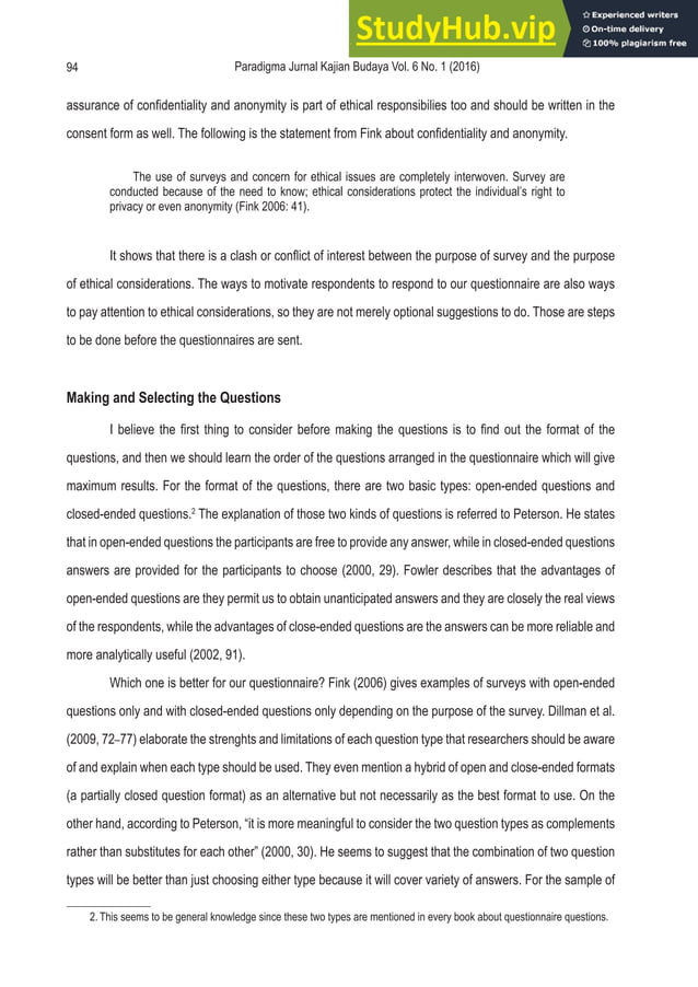 A RESEARCH PAPER QUESTIONNAIRE BASED ON LIBRARY RESEARCH | PDF ...