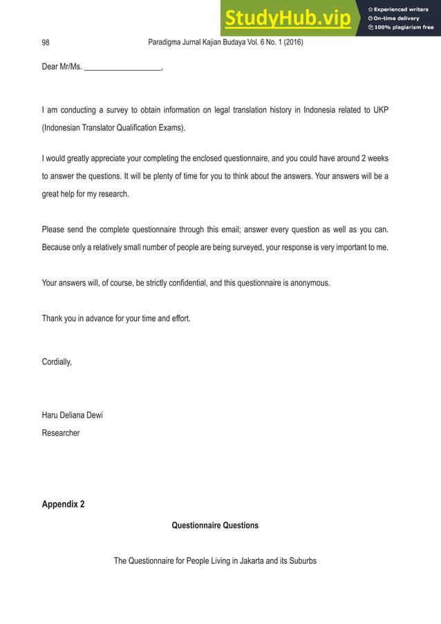 A RESEARCH PAPER QUESTIONNAIRE BASED ON LIBRARY RESEARCH | PDF ...