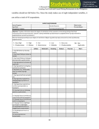 A RESEARCH STUDY ON THE DINESCAPE FACTORS DIFFERENCES BETWEEN LEADING ...