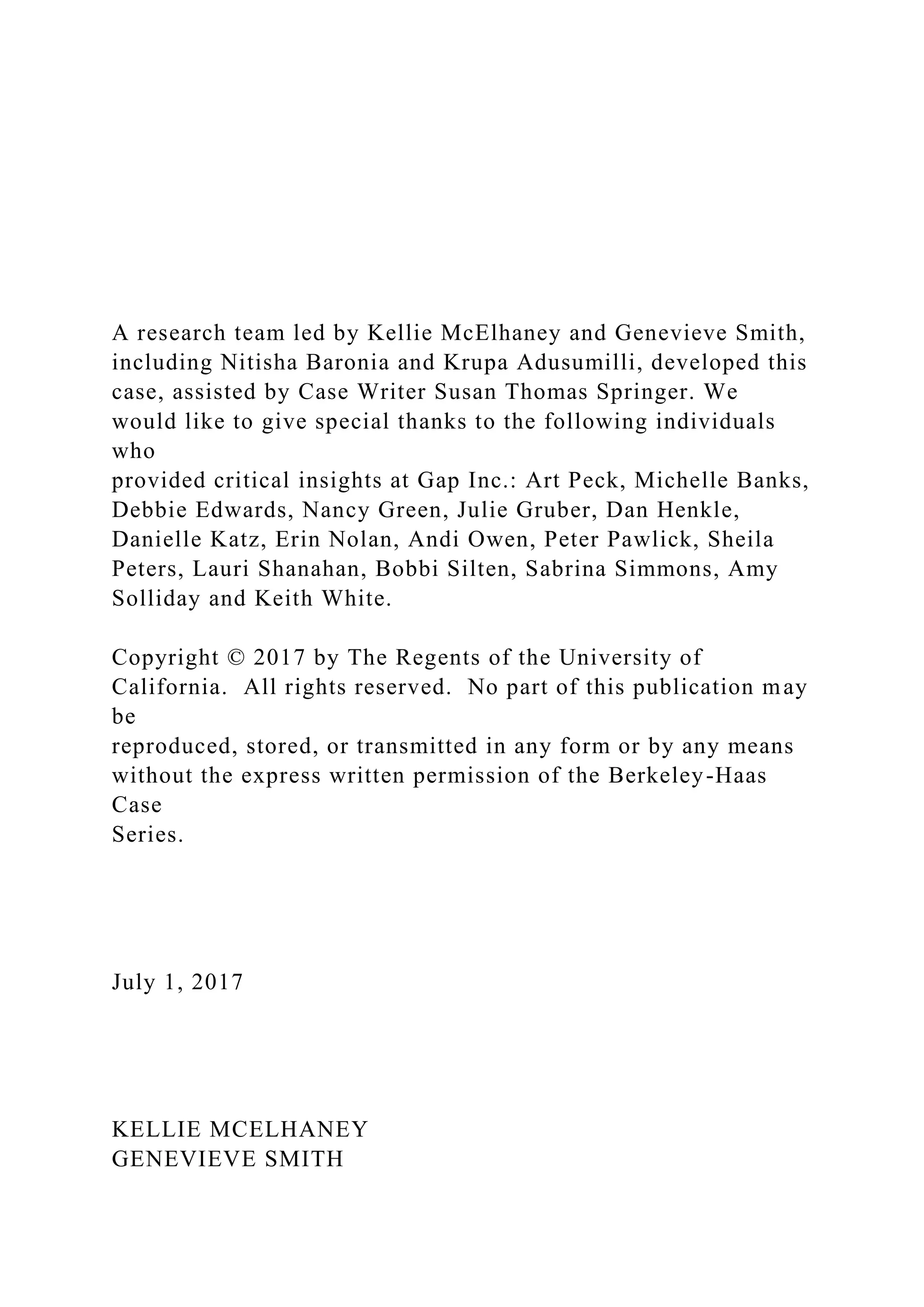 A research team led by Kellie McElhaney and Genevieve .docx | Job ...