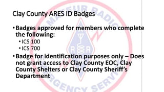 Clay County ARES ID Badges | PPTX