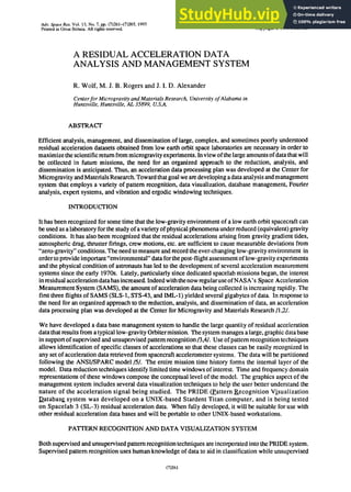 A Residual Acceleration Data Analysis And Management System | PDF