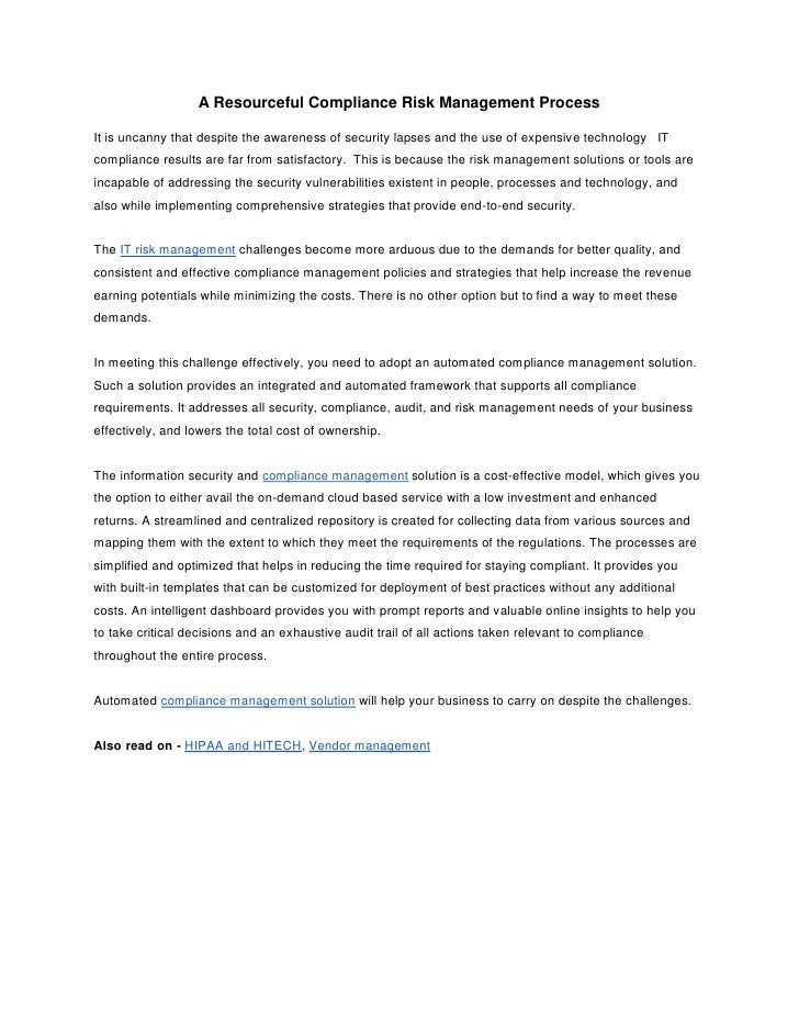A Resourceful Compliance Risk Management Process a-resourceful-compliance-risk-management-process