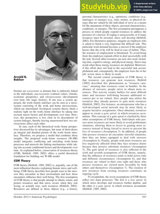 A Resource Perspective on the Work Home Interface The Work-Home ...