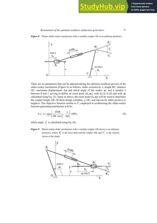 A Restatement Of The Optimum Synthesis Of Function Generators With Planar Four-Bar And Slider ...