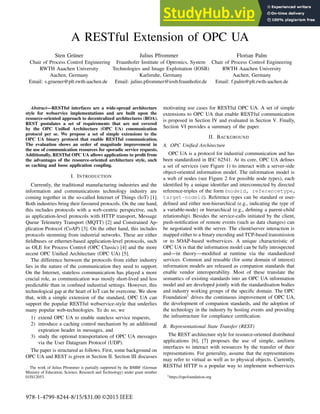 A RESTful Extension Of OPC UA | PDF