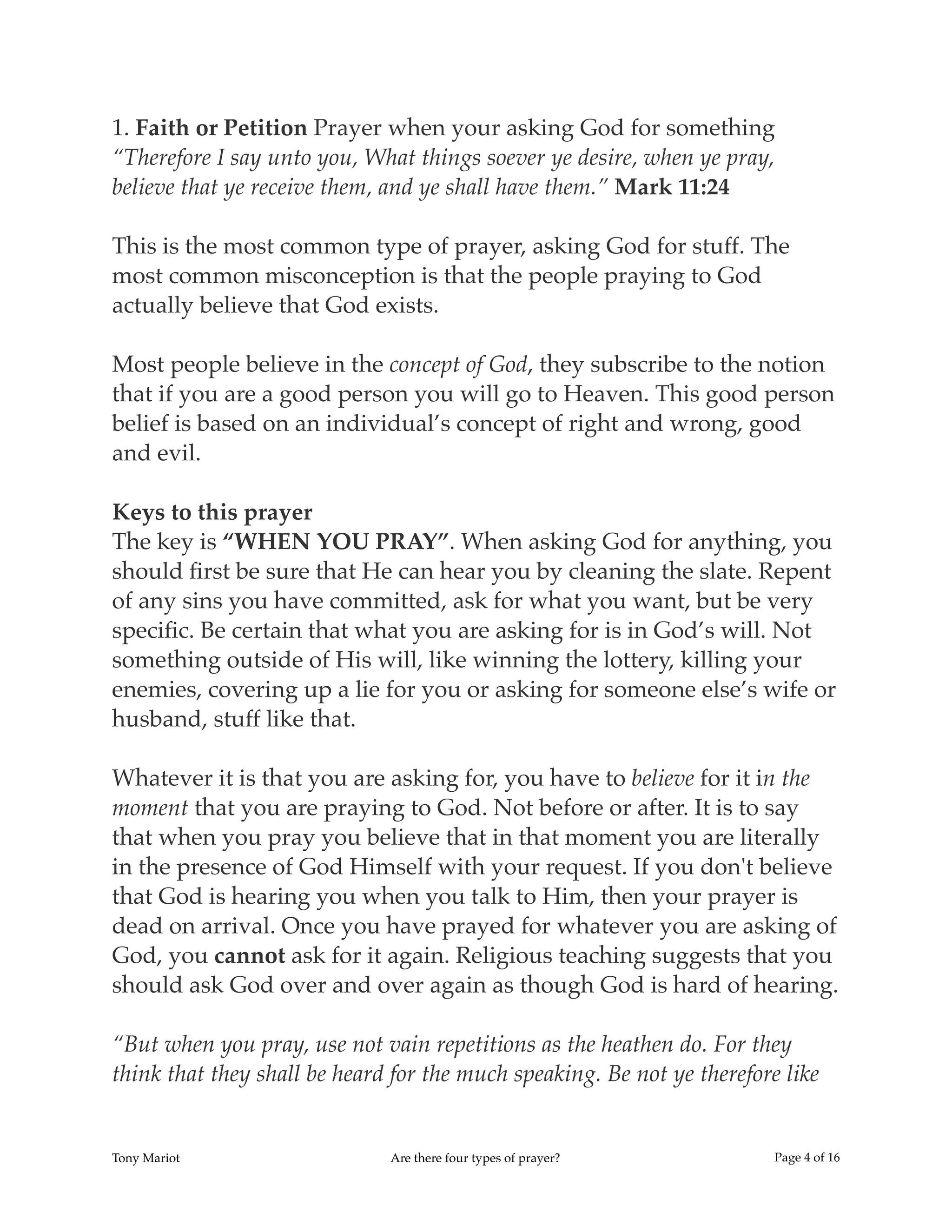 Are there four different types of prayer? | PDF