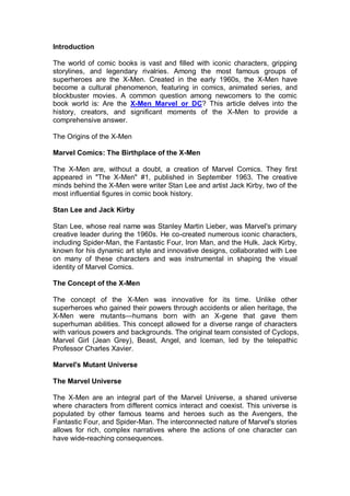 Are the X-Men Marvel or DC An In-Depth Exploration.pdf | Comic Books ...