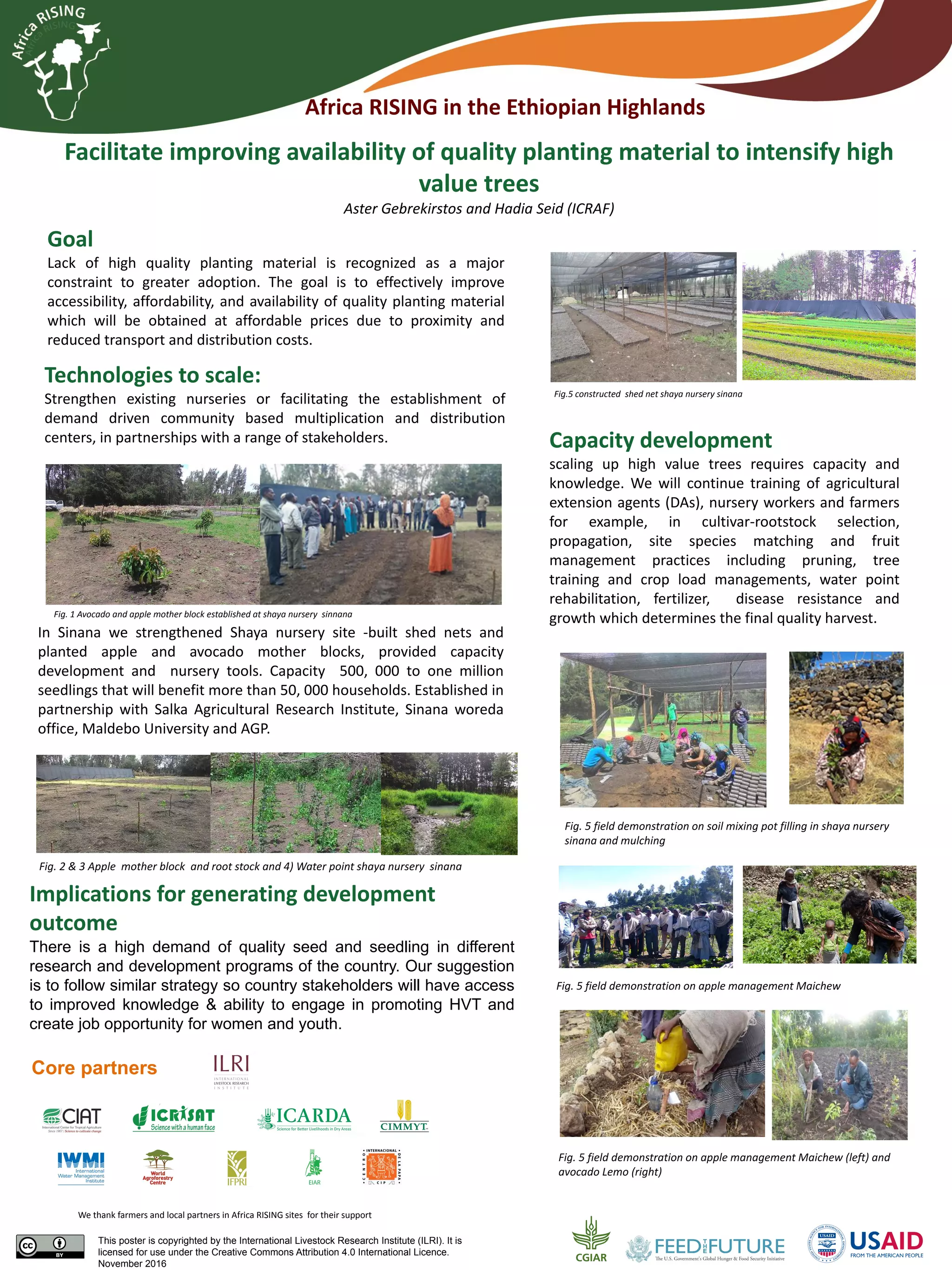 Facilitate improving availability of quality planting material to ...