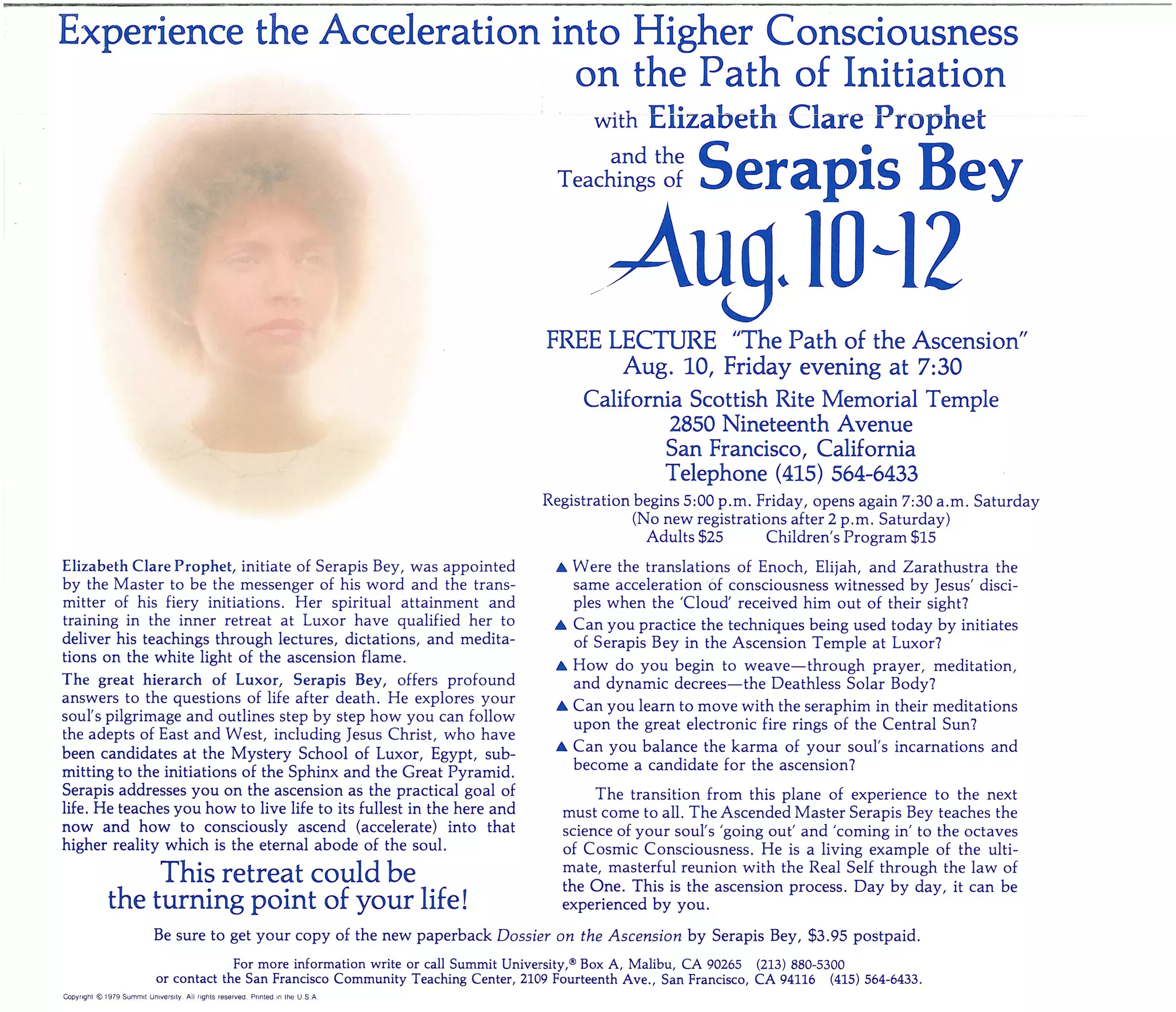 The Summit Lighthouse: A retreat on the ascension poster (bottom) | PDF