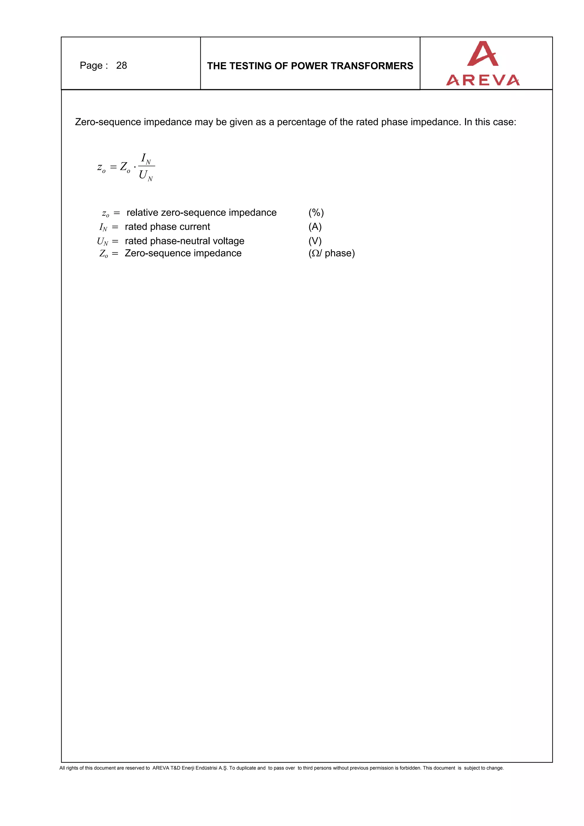 Testing of Transformer (AREVA) | PDF