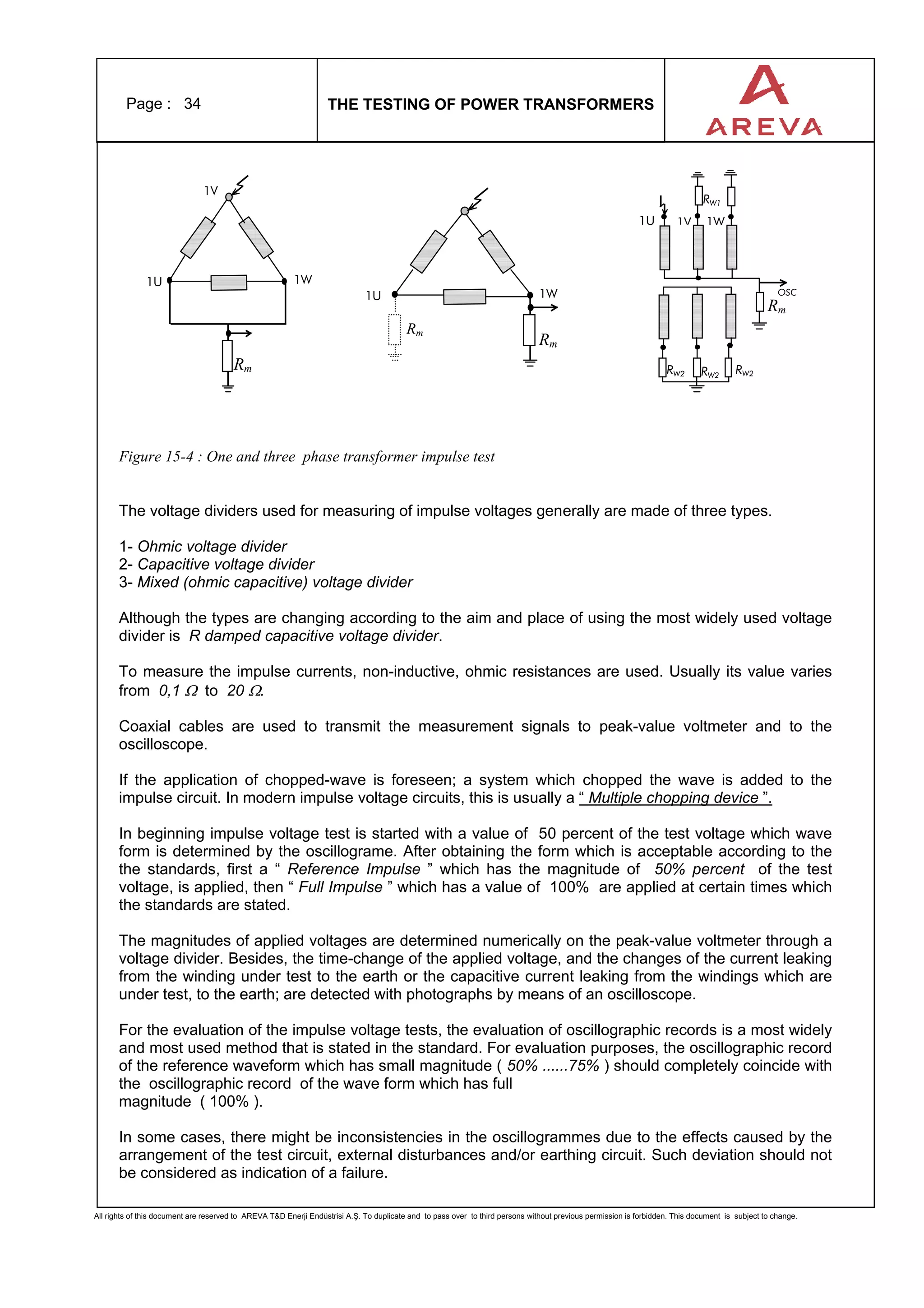 Testing of Transformer (AREVA) | PDF