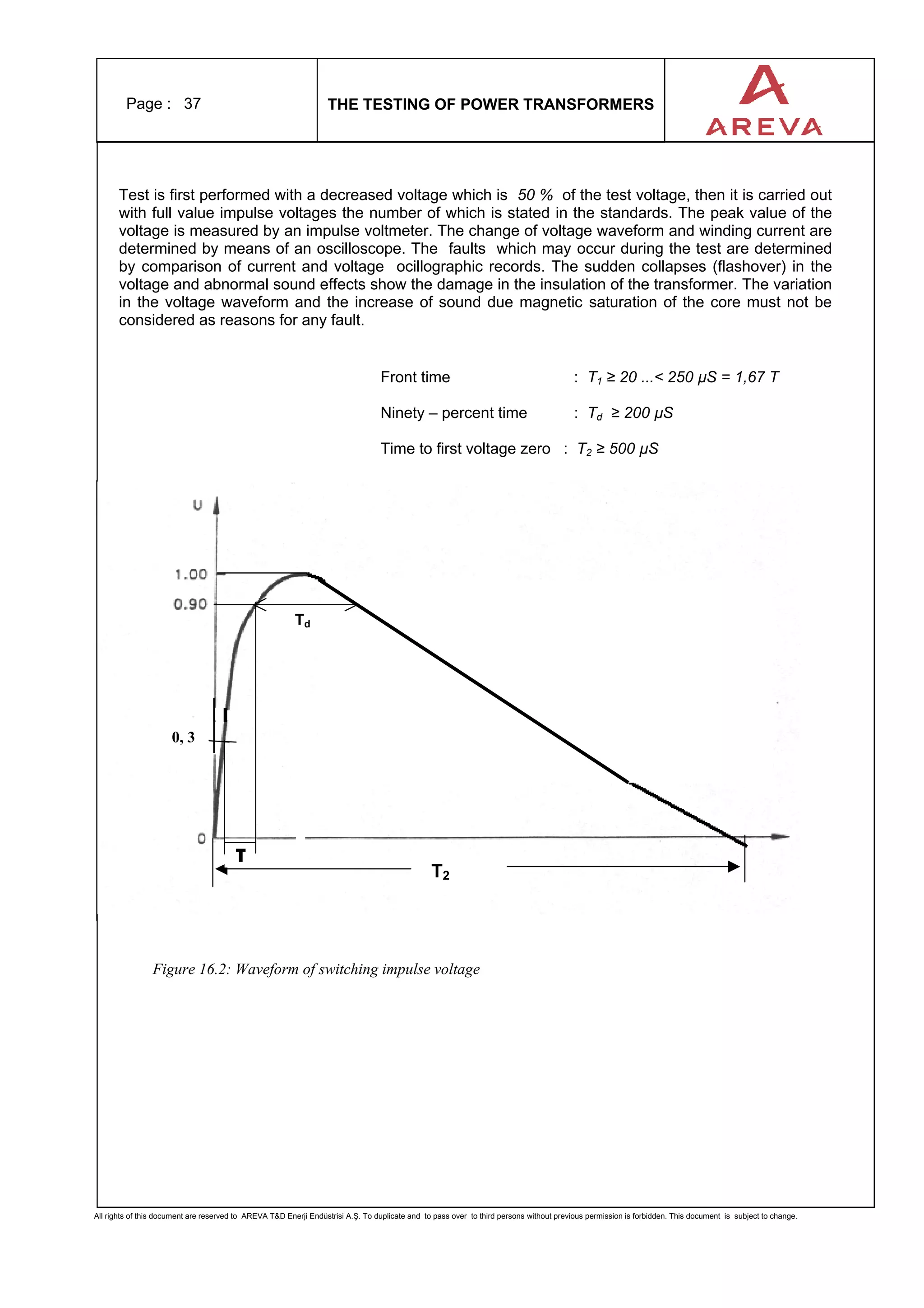 Testing of Transformer (AREVA) | PDF