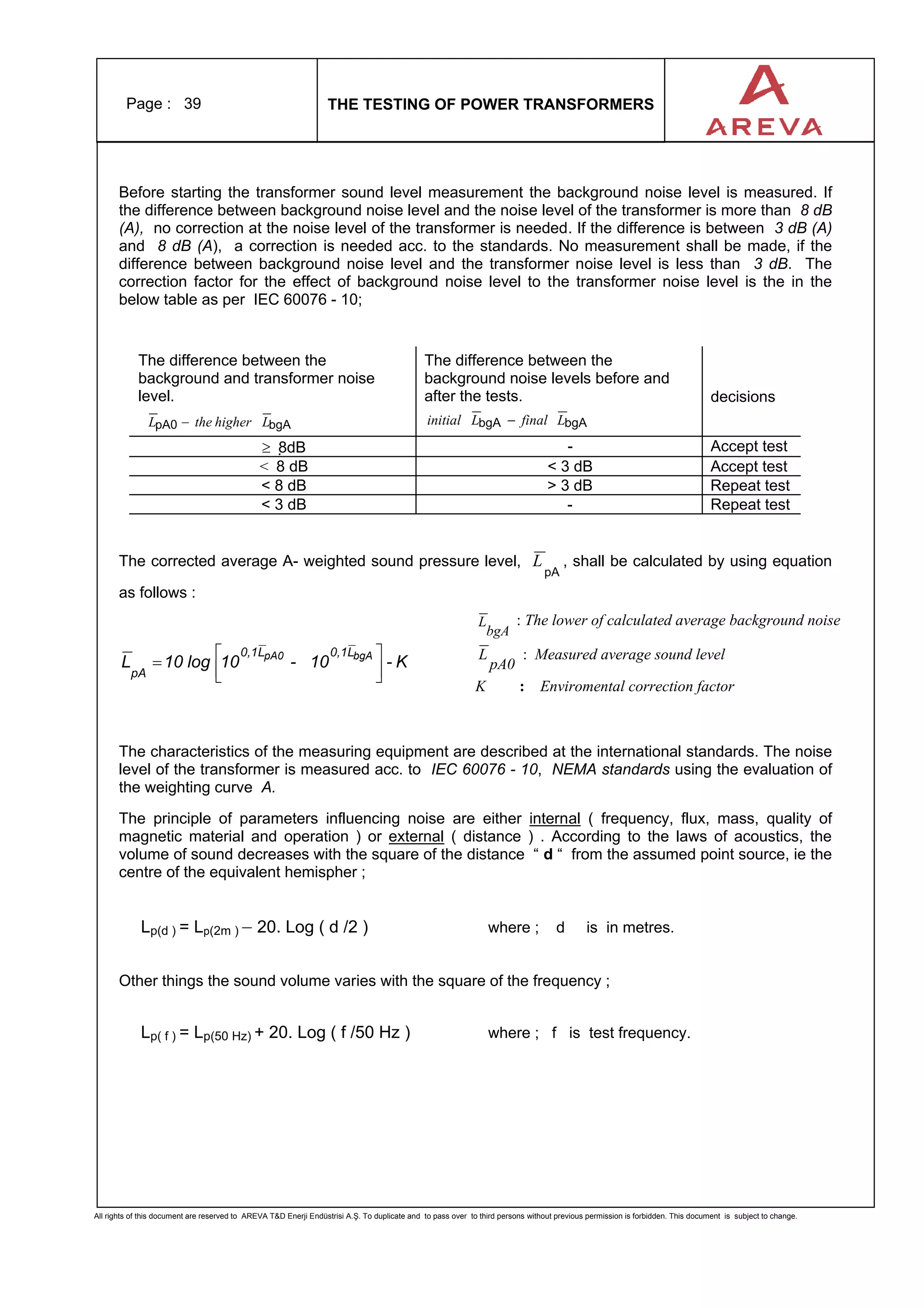 Testing of Transformer (AREVA) | PDF