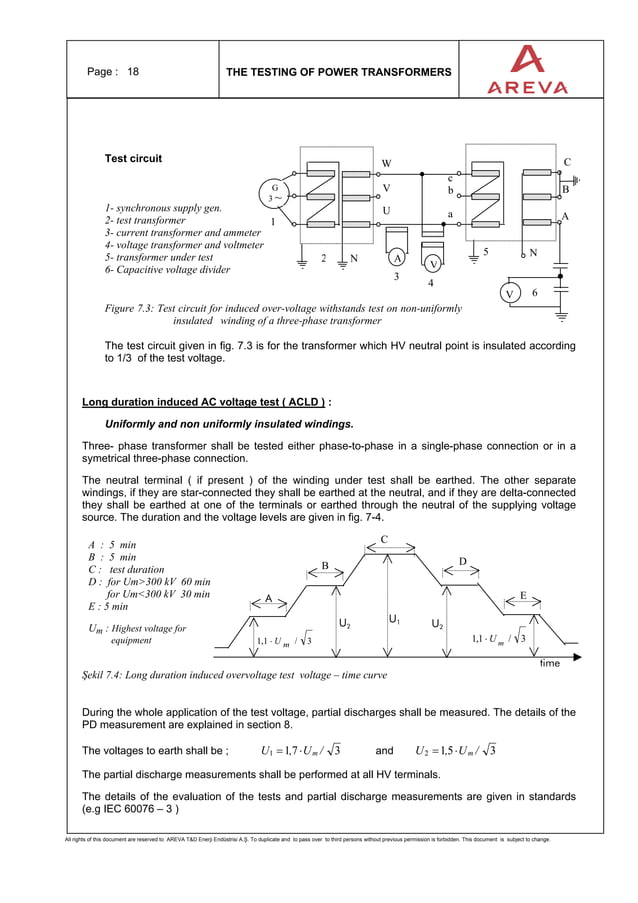 Testing of Transformer (AREVA) | PDF
