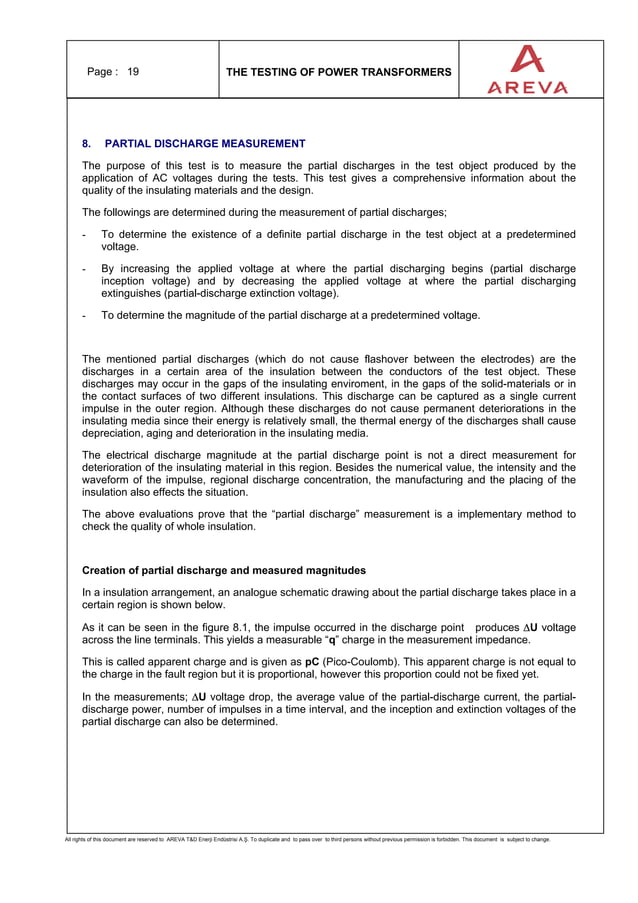 Testing of Transformer (AREVA) | PDF