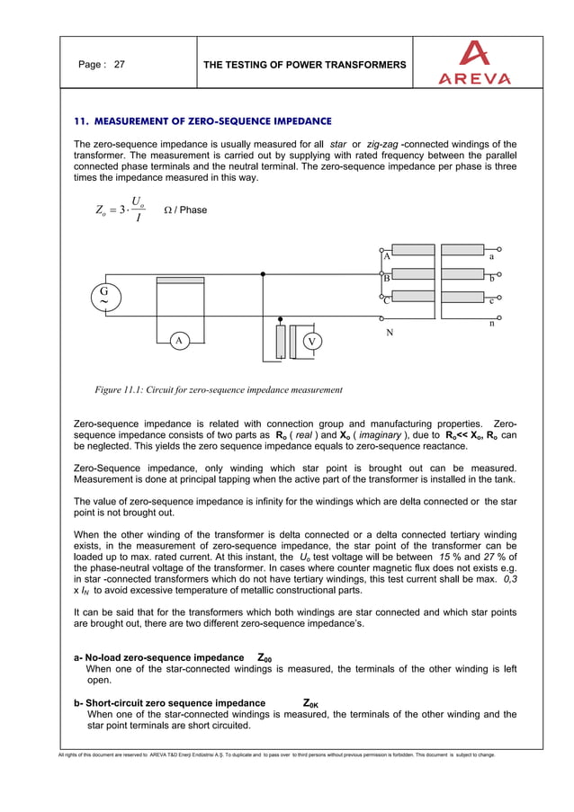 Testing of Transformer (AREVA) | PDF