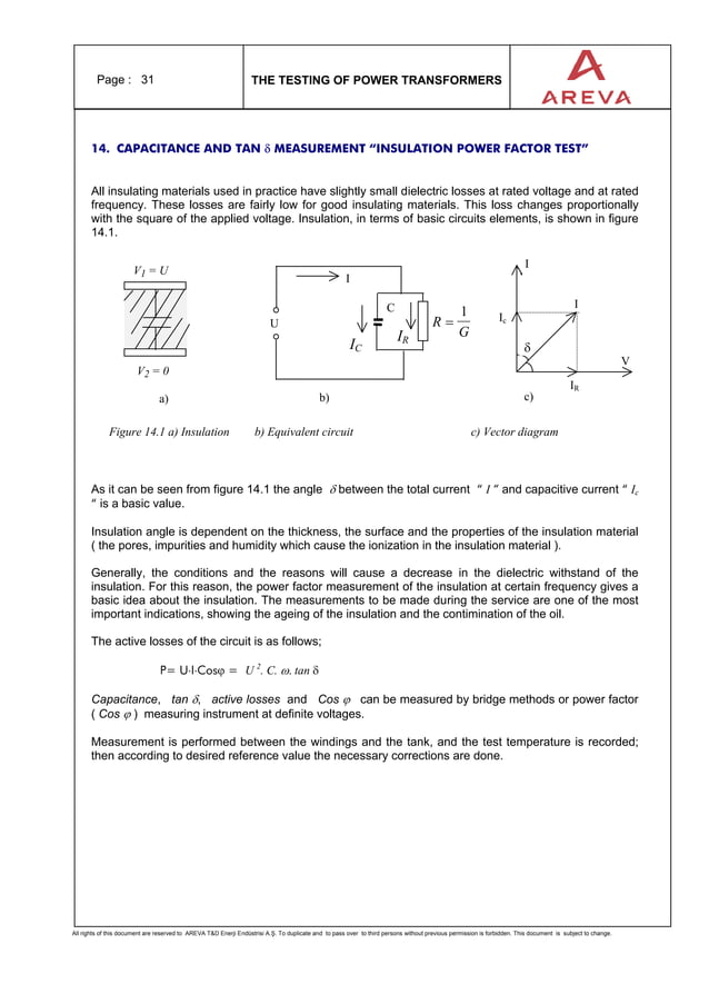 Testing of Transformer (AREVA) | PDF