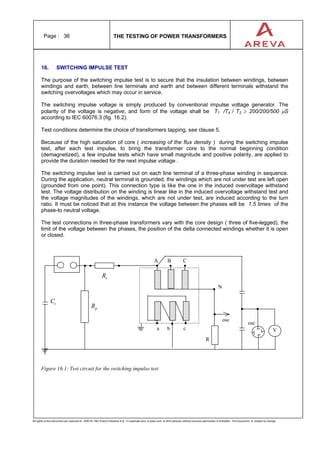 Testing of Transformer (AREVA) | PDF