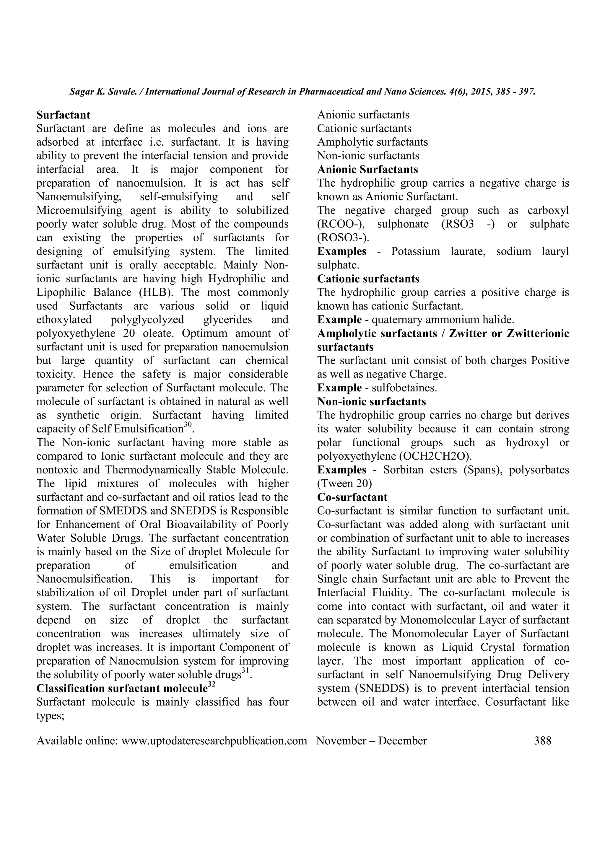 Self Nano-emulsifying drug delivery system (SNEDDS) | PDF