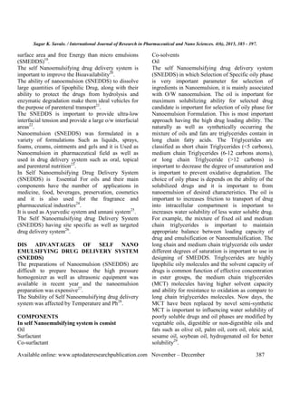 Self Nano-emulsifying drug delivery system (SNEDDS) | PDF