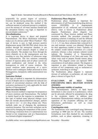 Self Nano-emulsifying drug delivery system (SNEDDS) | PDF