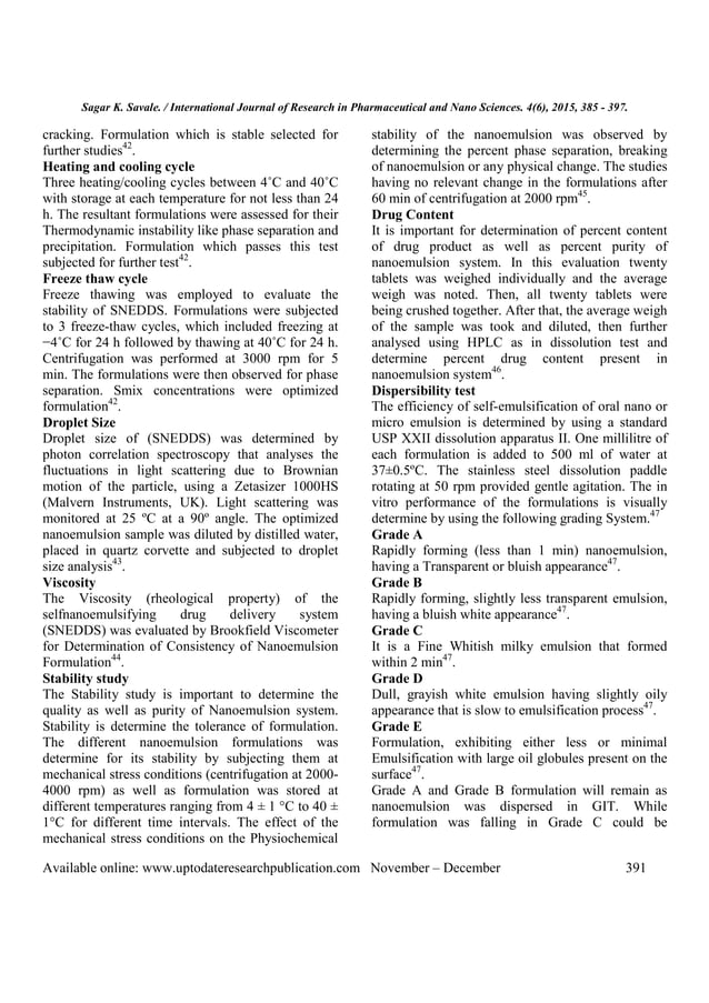 Self Nano-emulsifying drug delivery system (SNEDDS) | PDF