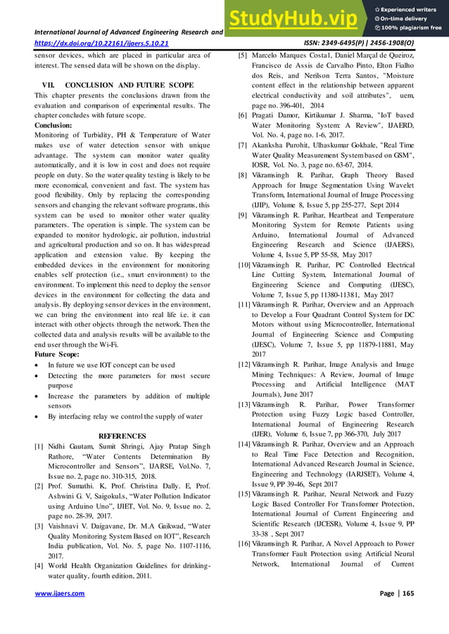 A Review And An Approach Of Water Pollution Indication Using Arduino Uno | PDF