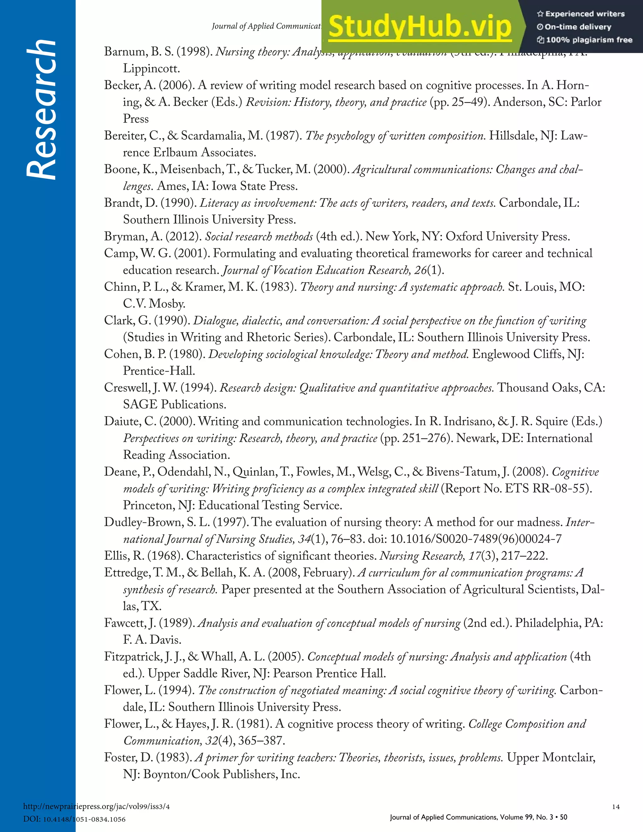 A Review And Evaluation Of Prominent Theories Of Writing | PDF