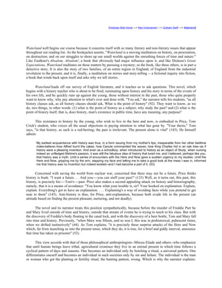 A review and exploration of graham swift | DOC