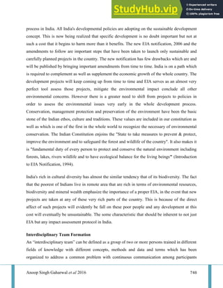 A Review Article On Quot Environmental Impact Assessment (Eia) | PDF
