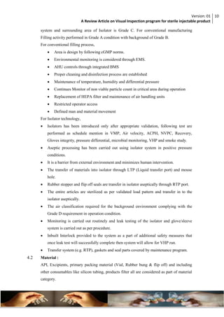 A review article on visual inspection program for sterile injectable ...