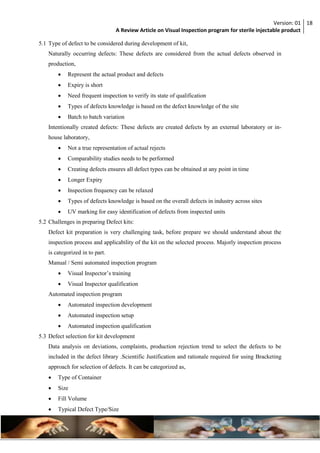 A review article on visual inspection program for sterile injectable ...