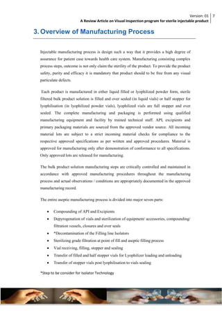 A review article on visual inspection program for sterile injectable ...