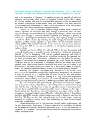 A review meta heuristic approaches for solving rectangle packing problem | PDF