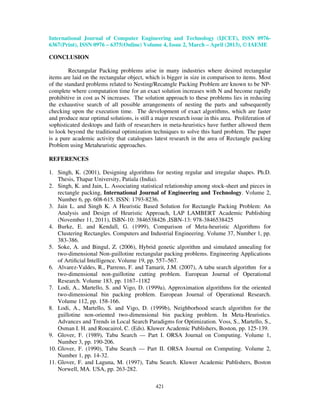 A review meta heuristic approaches for solving rectangle packing problem | PDF