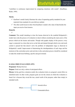 A REVIEW MODELS OF CURRICULUM EVALUATION | PDF