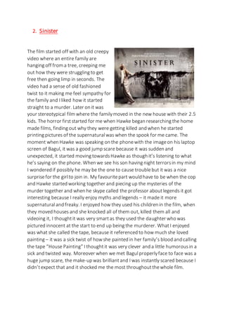 A review of 3 films in our genres | DOCX