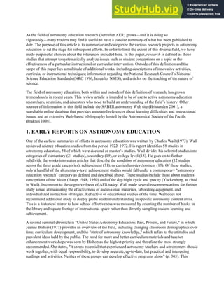A Review Of Astronomy Education Research | PDF