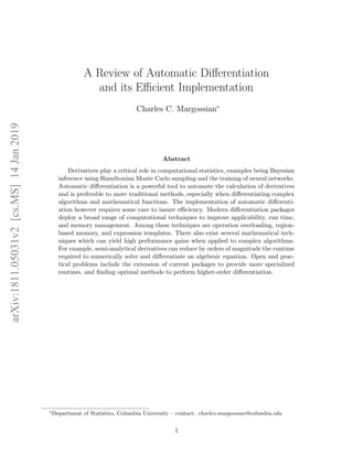 A review of automatic differentiationand its efficient implementation | PDF