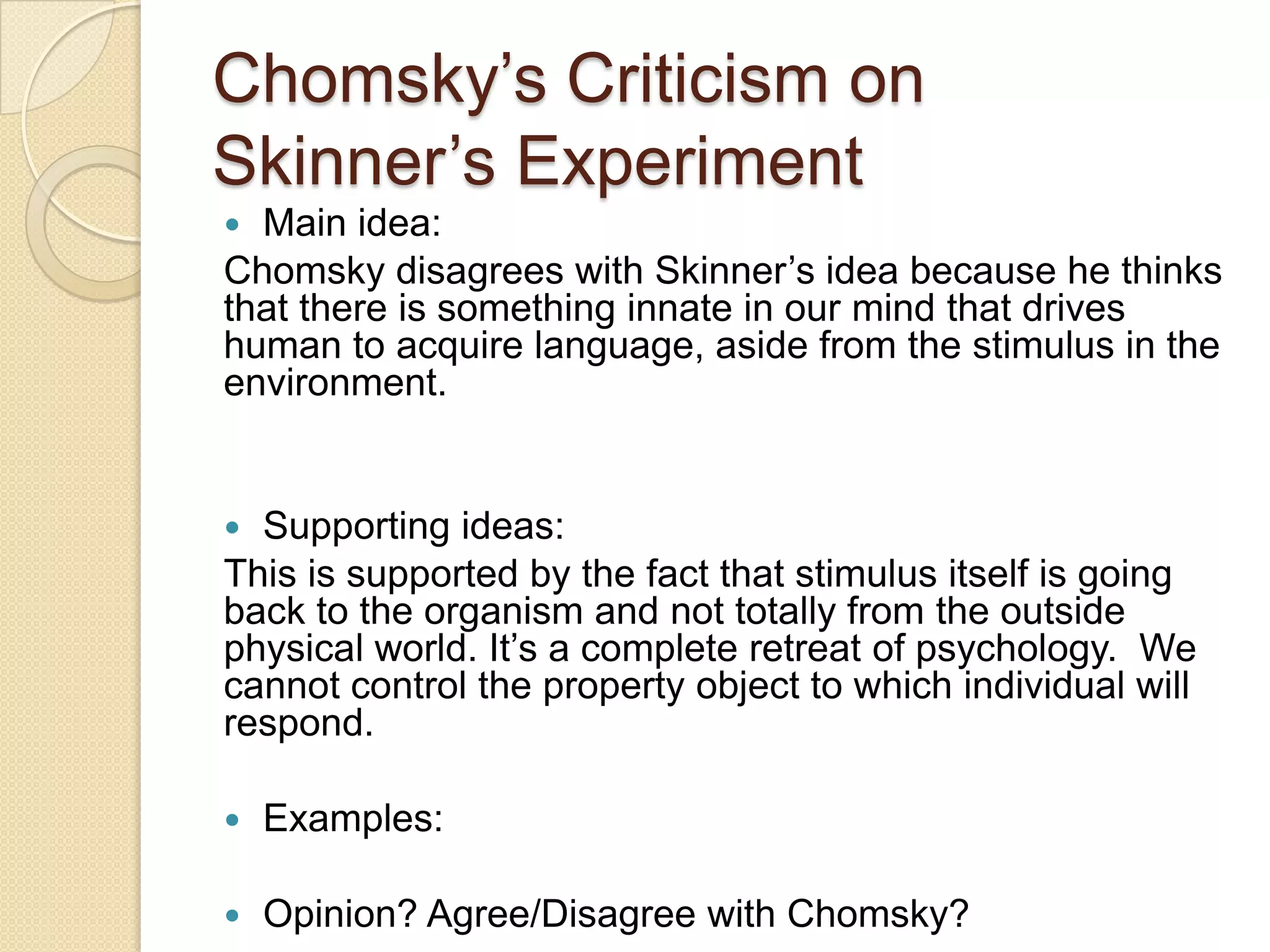 A review of bf skinner's verbal behaviour | PPTX